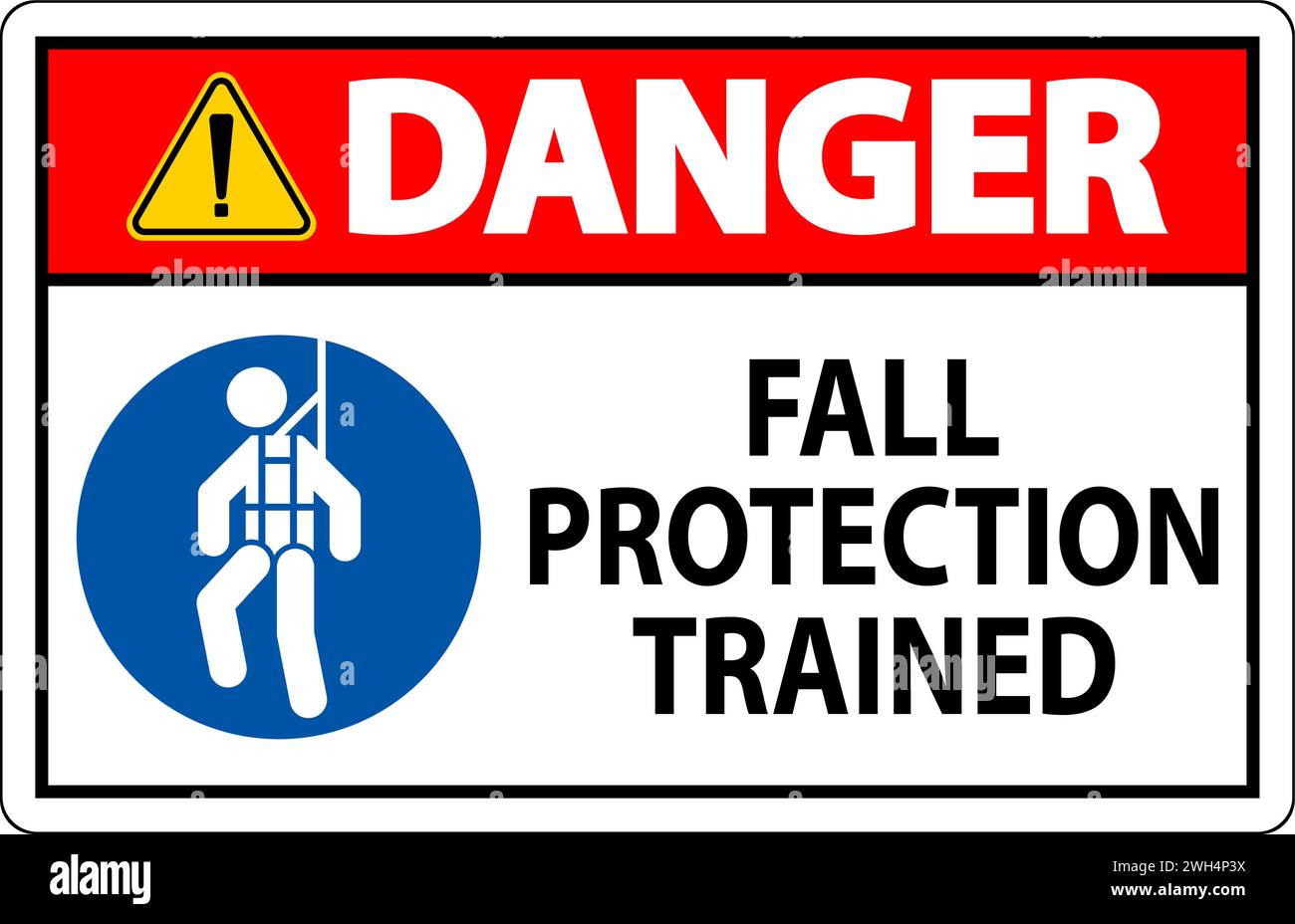 Hard Hat Decals, Danger Fall Protection Trained Stock Vector Image ...