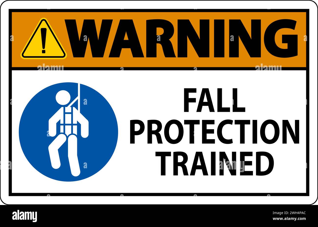 Hard Hat Decals, Warning Fall Protection Trained Stock Vector Image ...