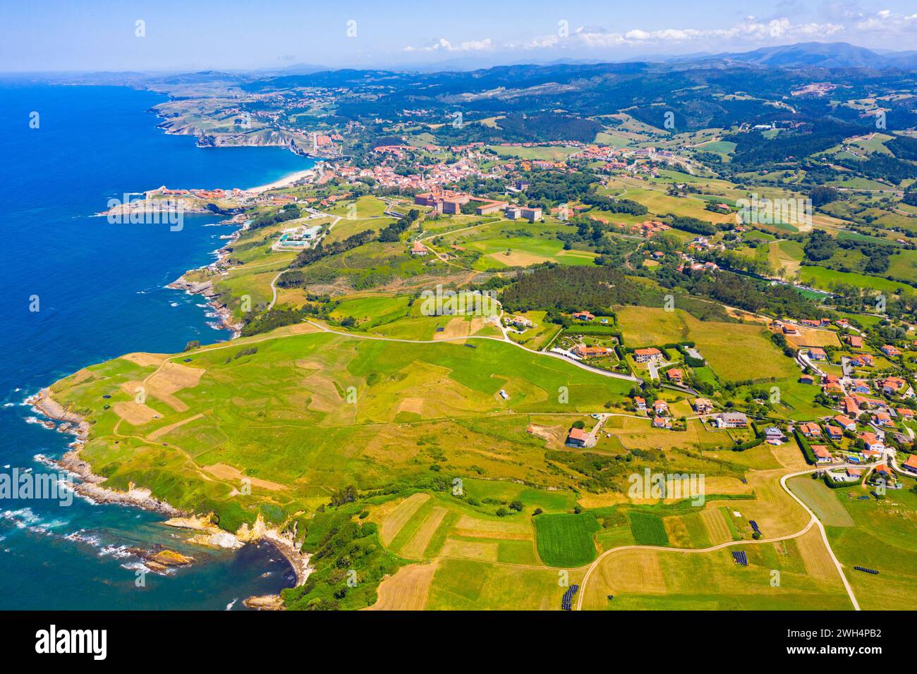 Aerial view of Comillas Stock Photo - Alamy