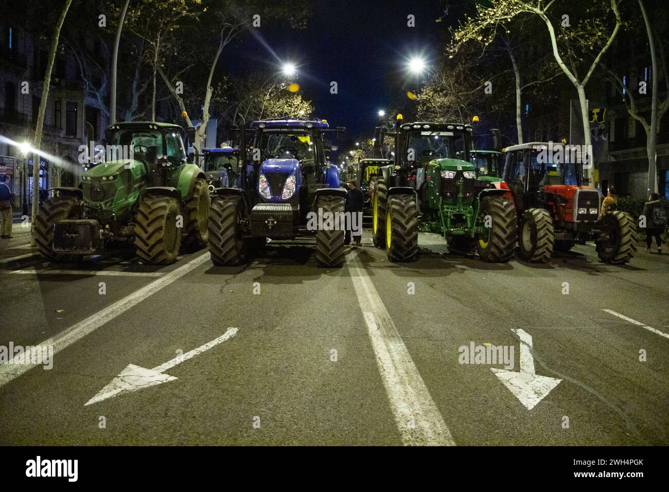 Barcelona, Spain. 7th Feb, 2024. Farmers protest against European ...
