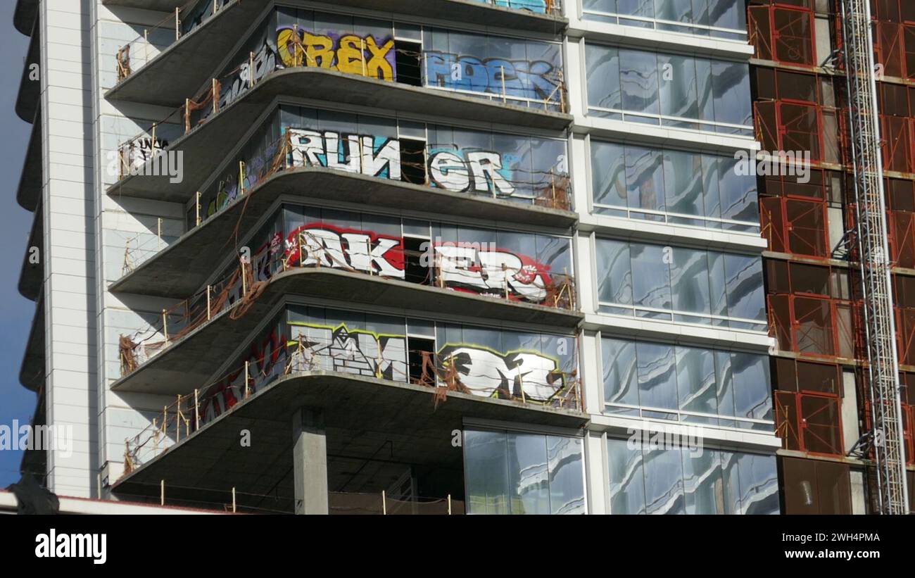 Los Angeles, California, USA 2nd February 2024 Graffiti tagged by ...