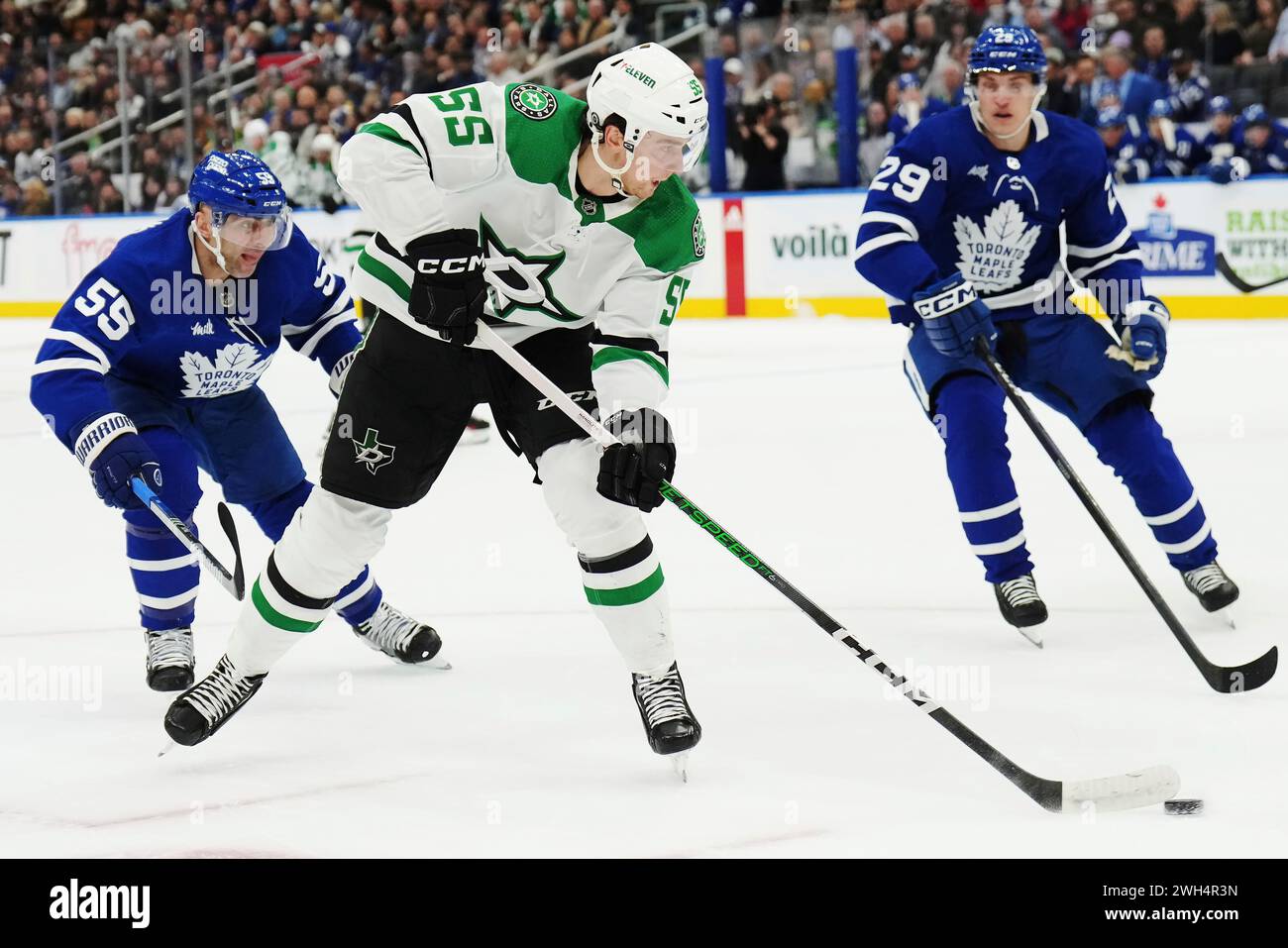 Dallas Stars defenceman Thomas Harley (55) skates away from Toronto ...