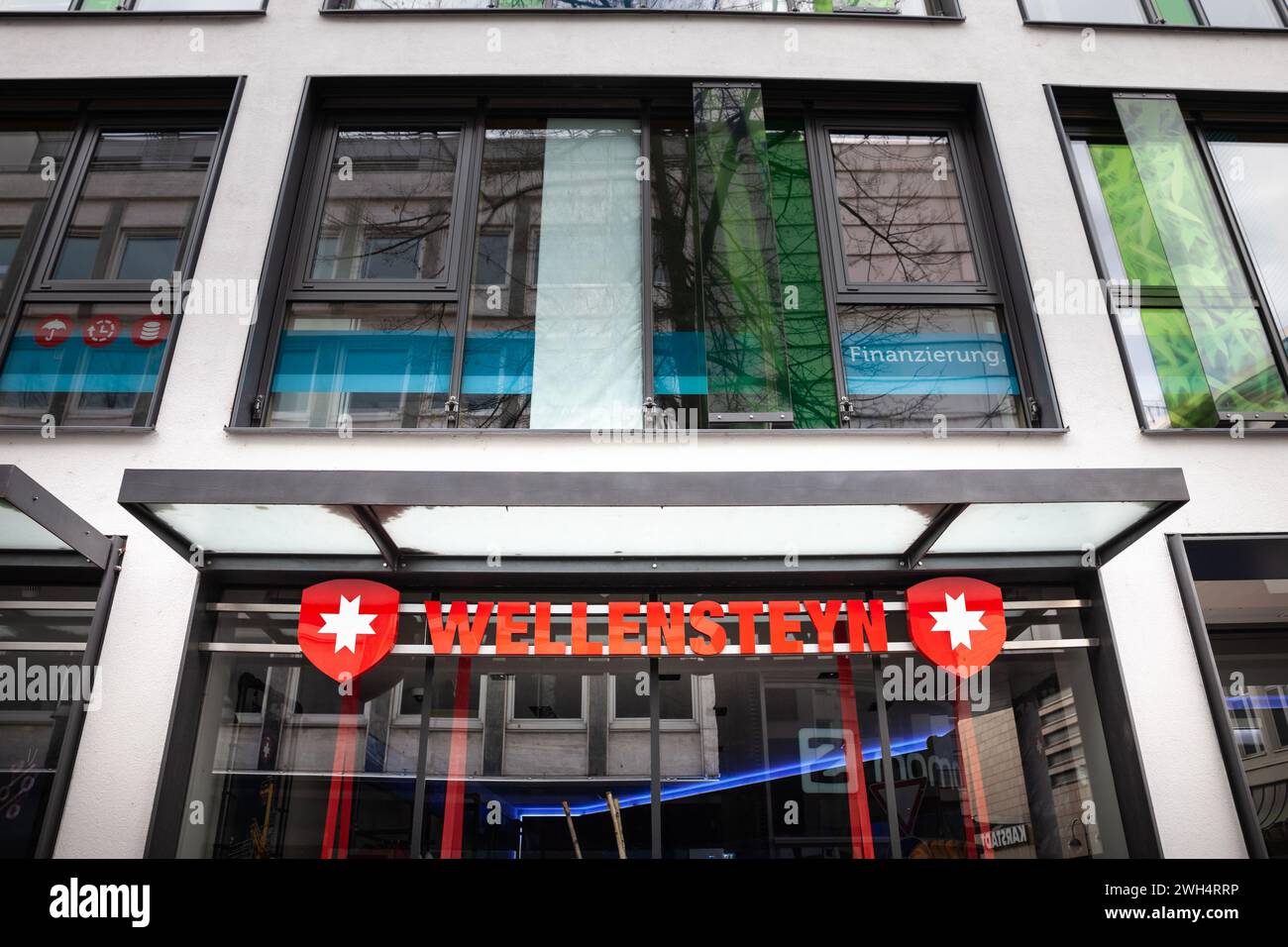 Picture of a sign with the logo of Wellensteyn in Cologne, Germany. Wellensteyn International ...