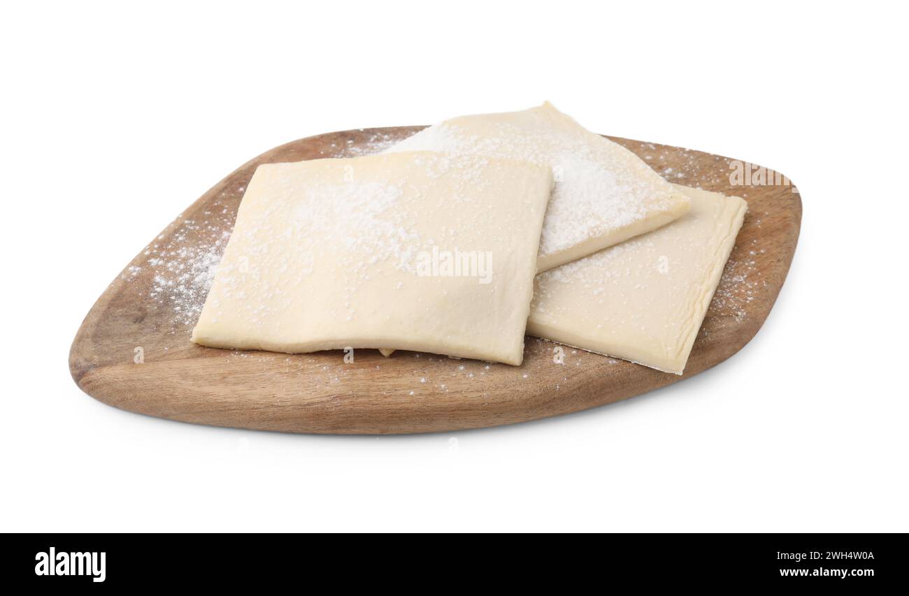 Raw puff pastry dough isolated on white Stock Photo - Alamy