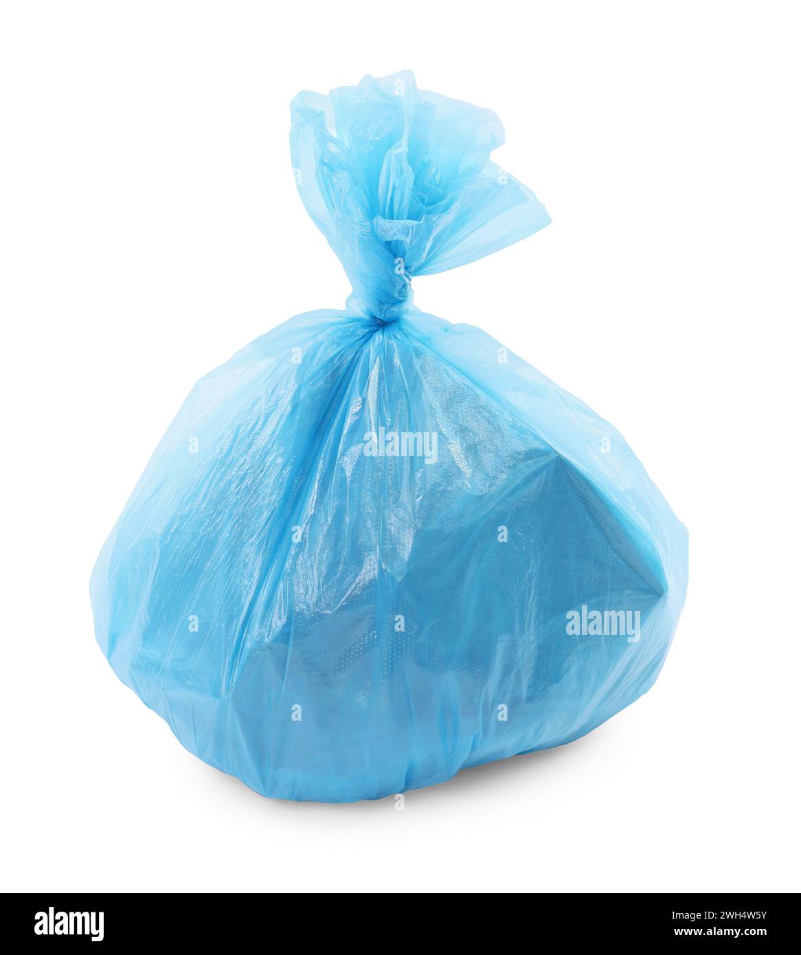 Blue plastic garbage bag isolated on white Stock Photo - Alamy