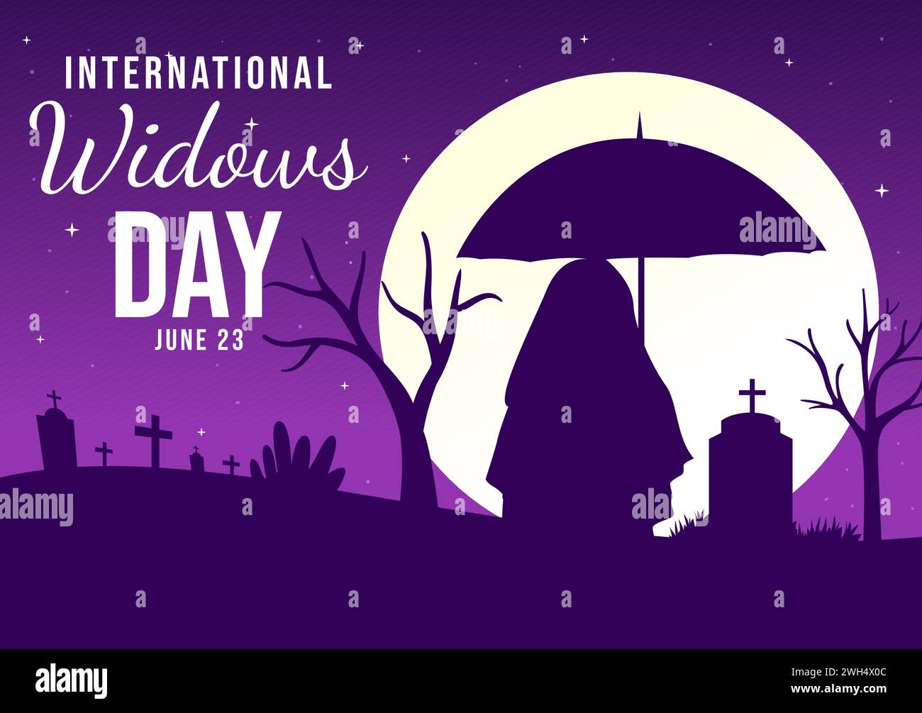 International Widows Day Vector Illustration on 23 June with Woman ...