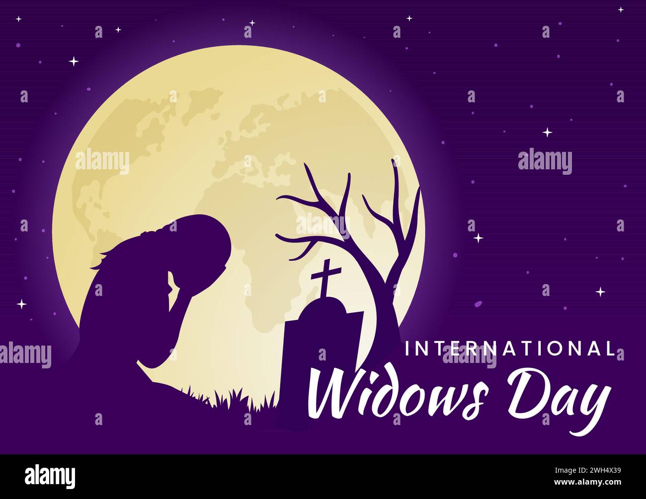 International Widows Day Vector Illustration on 23 June with Woman ...
