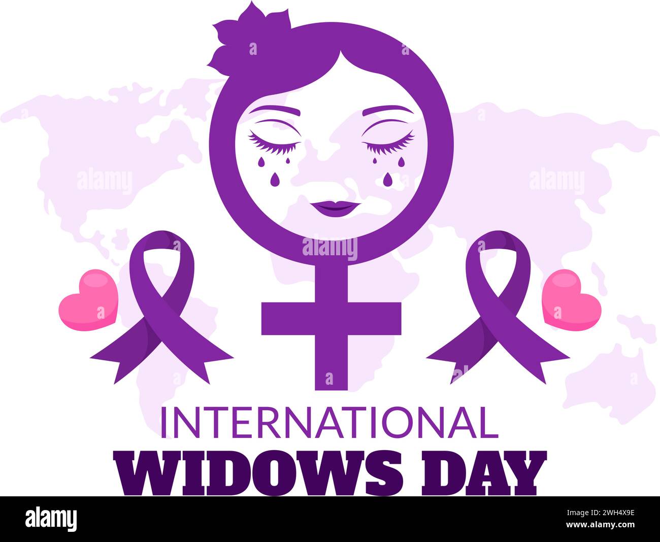 International Widows Day Vector Illustration on 23 June with Woman ...