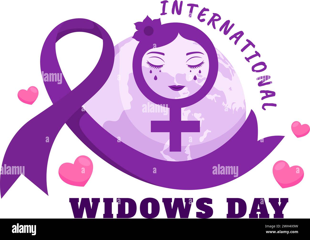 International Widows Day Vector Illustration on 23 June with Woman ...