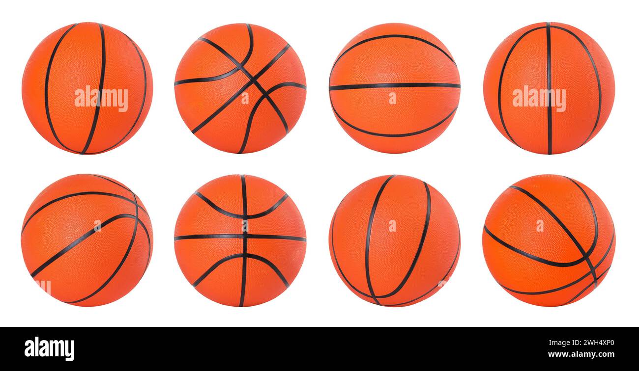 Basketball ball isolated on white, different sides Stock Photo - Alamy