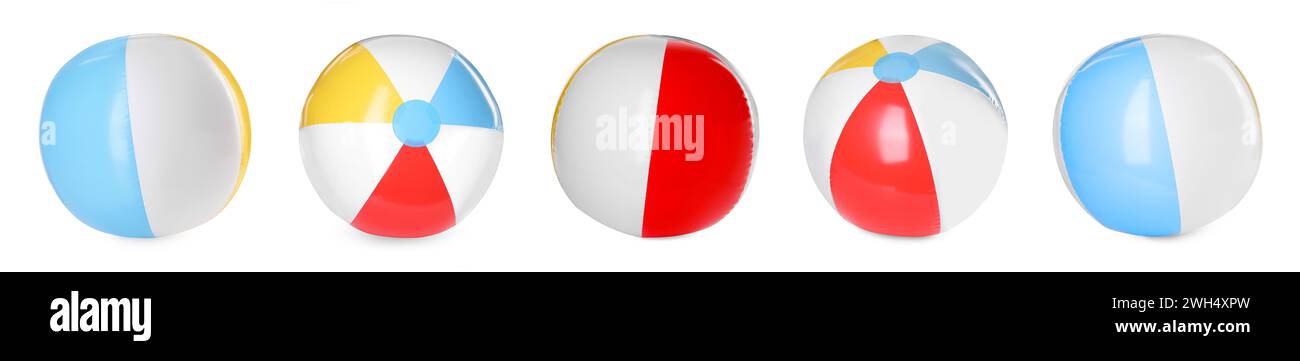 Beach ball isolated on white, different sides Stock Photo - Alamy