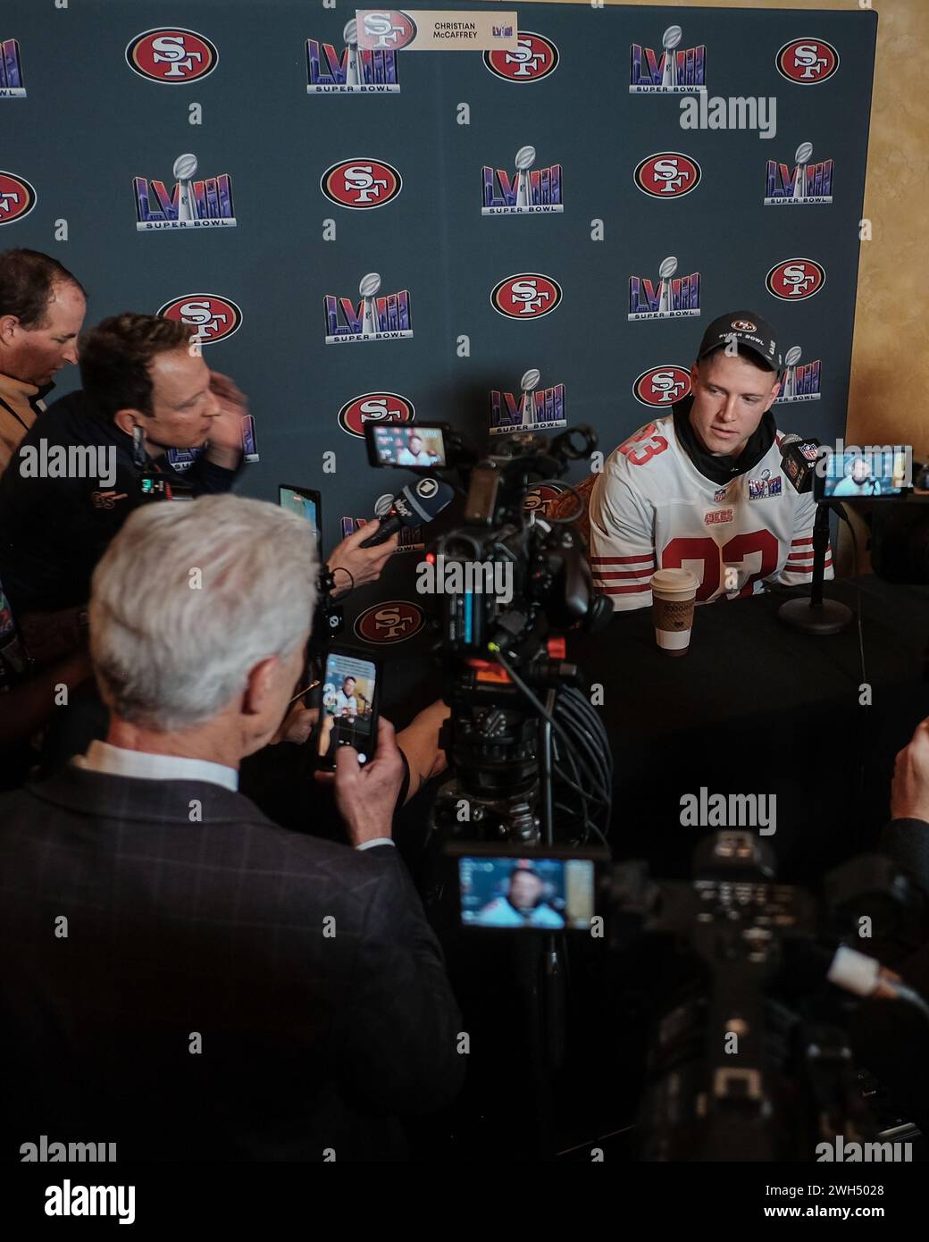 Las Vegas, USA. 07th Feb, 2024. San Francisco 49ers running back #23 ...