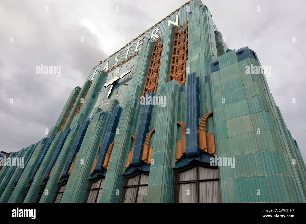 Clock, tower, rooftop, pool, historic, art deco, Eastern, building ...