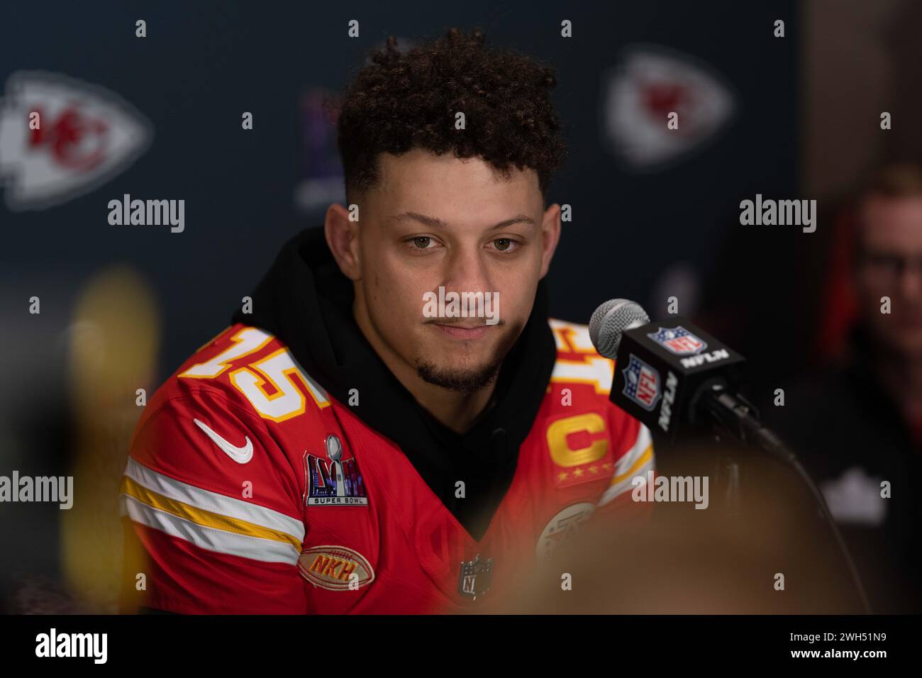 Feb 6, 2024; Henderson, NV, USA; Kansas City Chiefs quarterback Patrick ...