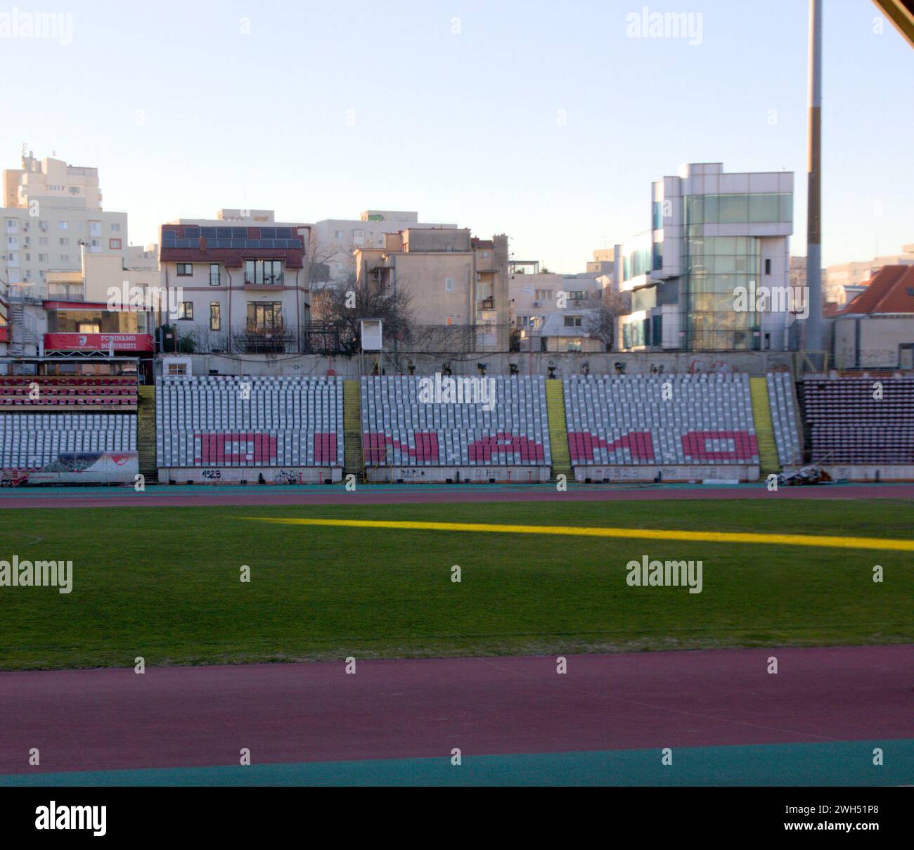 Football, grandstand at Bucharest's Dinamo stadium Stock Photo - Alamy