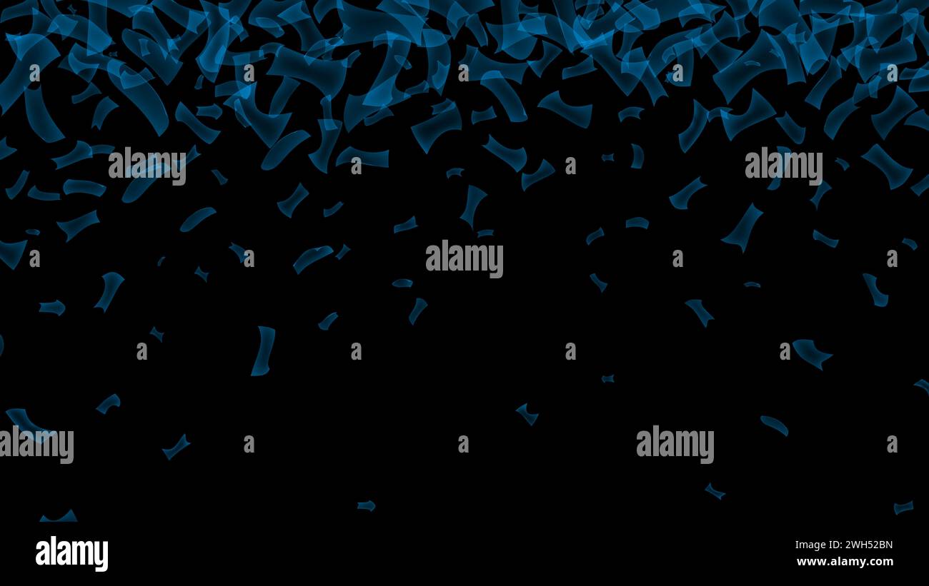 paper particle with blue glow futuristic sparkle falling from top Stock ...