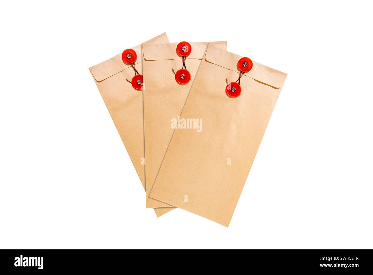Stack of brown envelope isolated over white background Stock Photo - Alamy