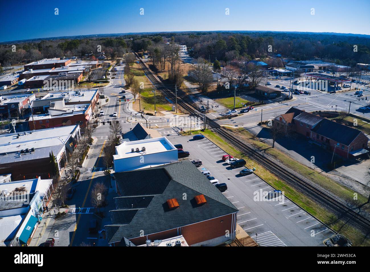Aerial view of downtown district in Duluth Georgia Stock Photo - Alamy