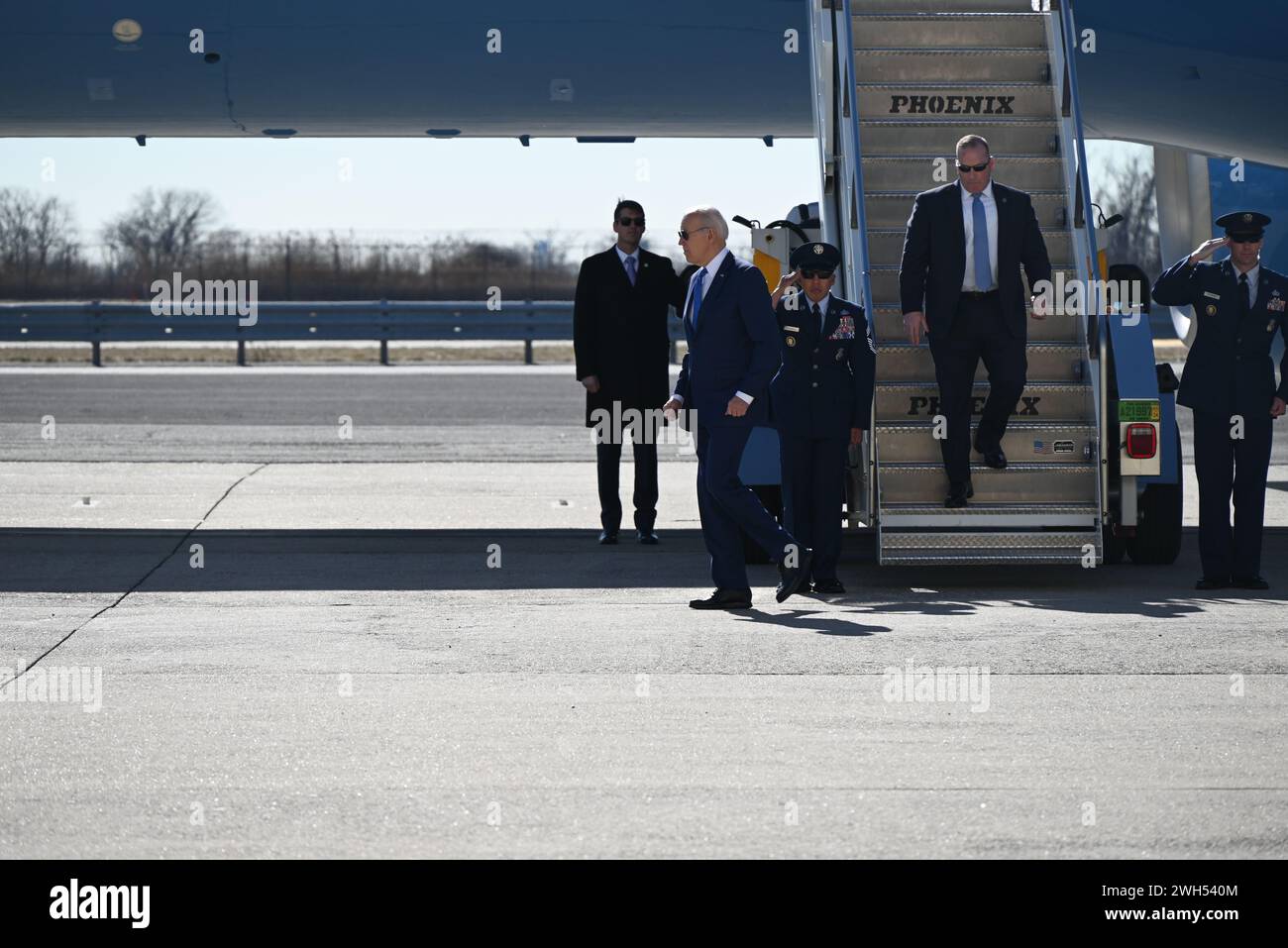 Queens, United States. 07th Feb, 2024. President Joe Biden exits Air ...