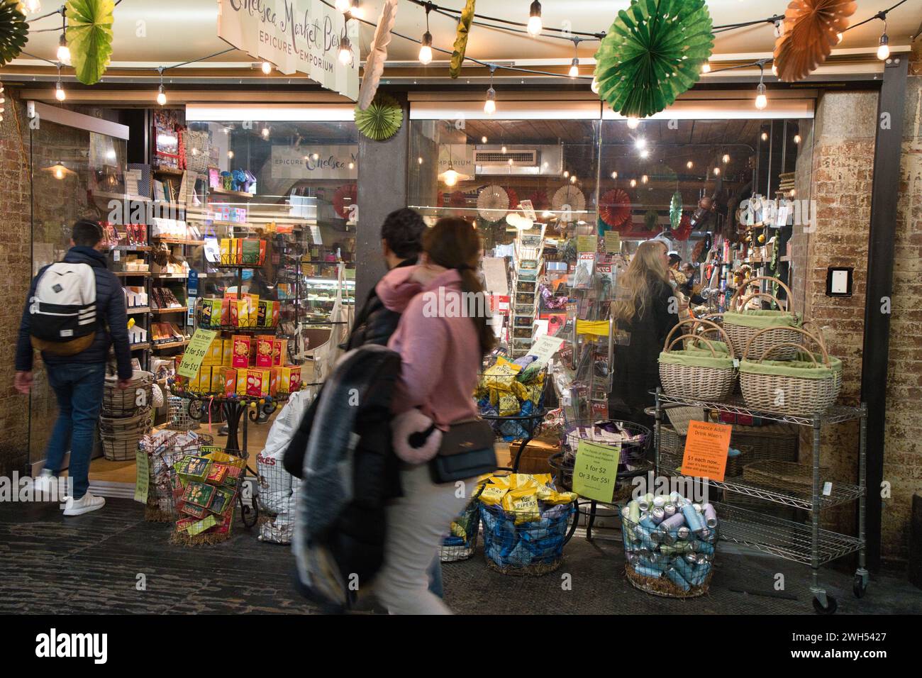 New York city, NY: february 21,2022- Inside view of poplar Chelsea ...