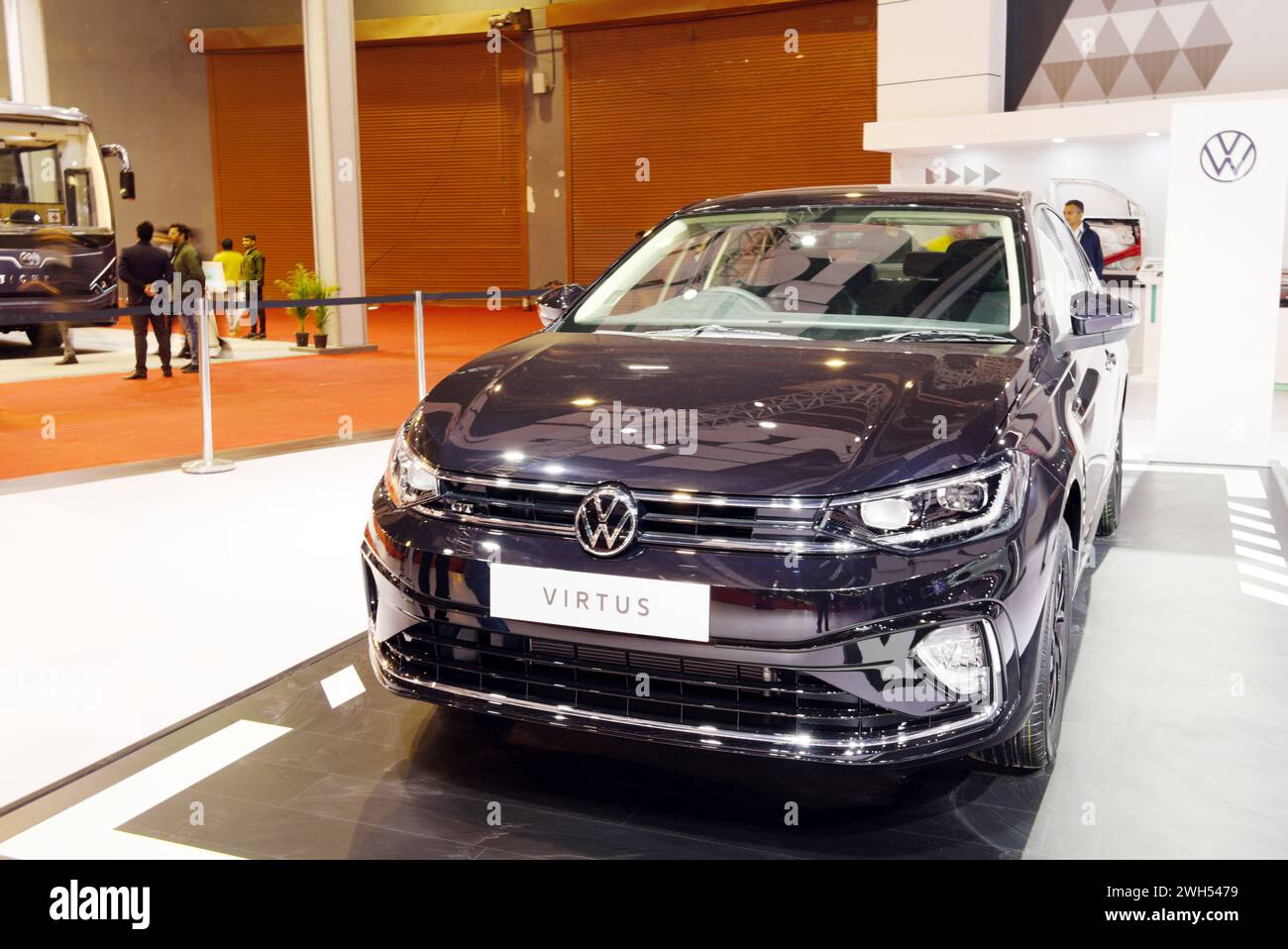 New Delhi - February 1, 2024: Volkswagen Virtus car is on display at ...