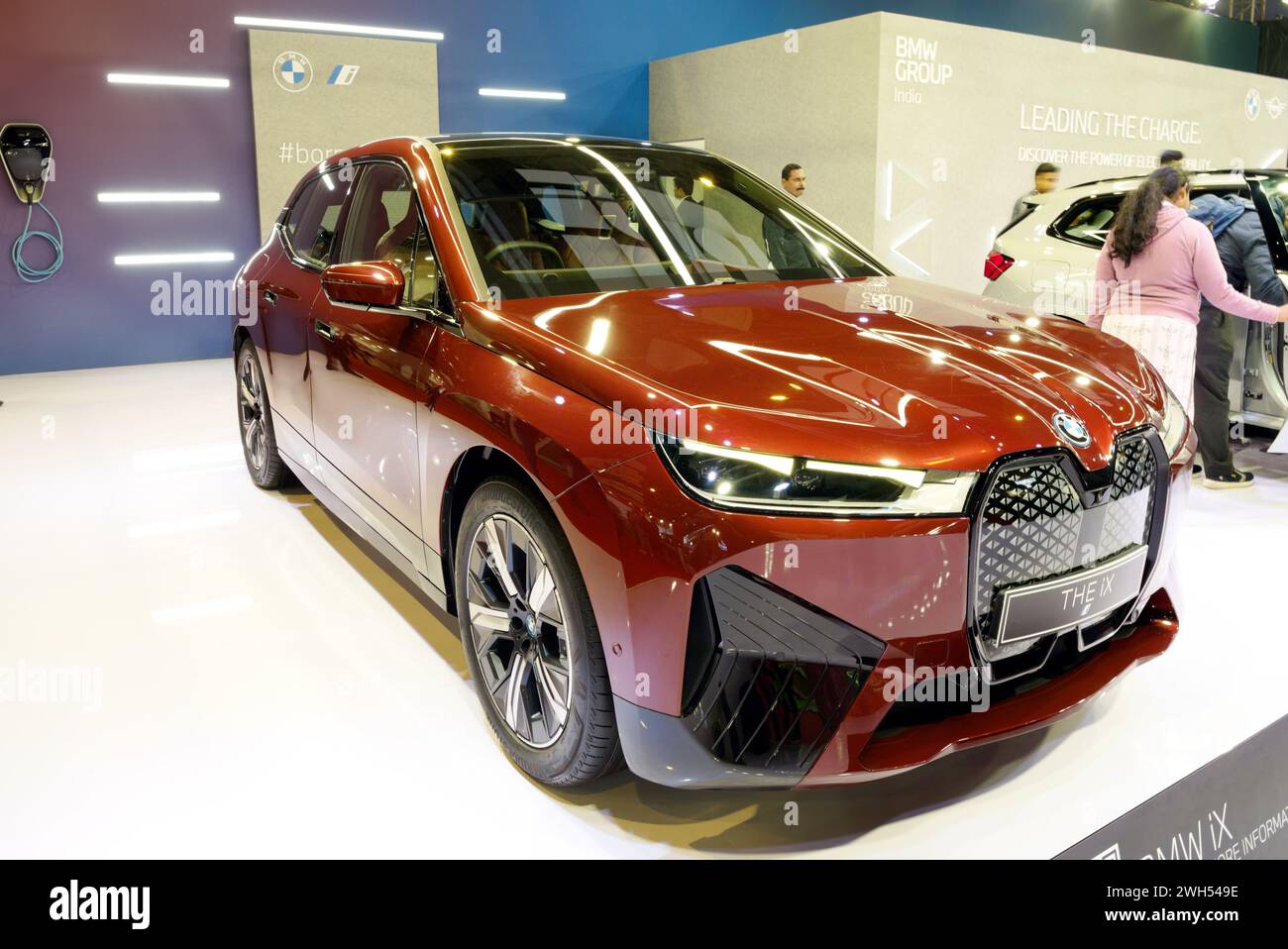 New Delhi - February 1, 2024: BMW iX car is on display at Bharat ...