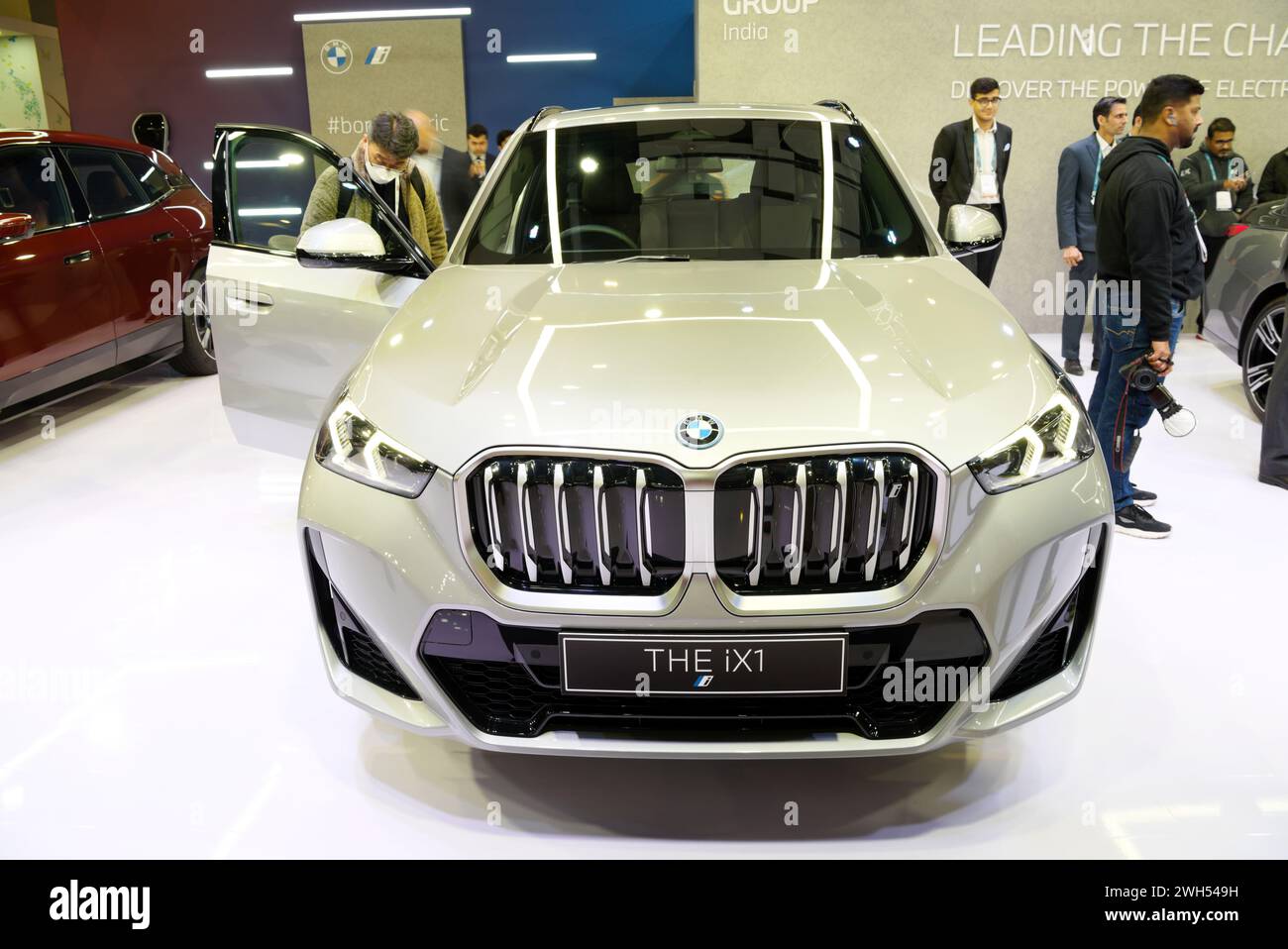 New Delhi - February 1, 2024: BMW iX1 car is on display at Bharat ...
