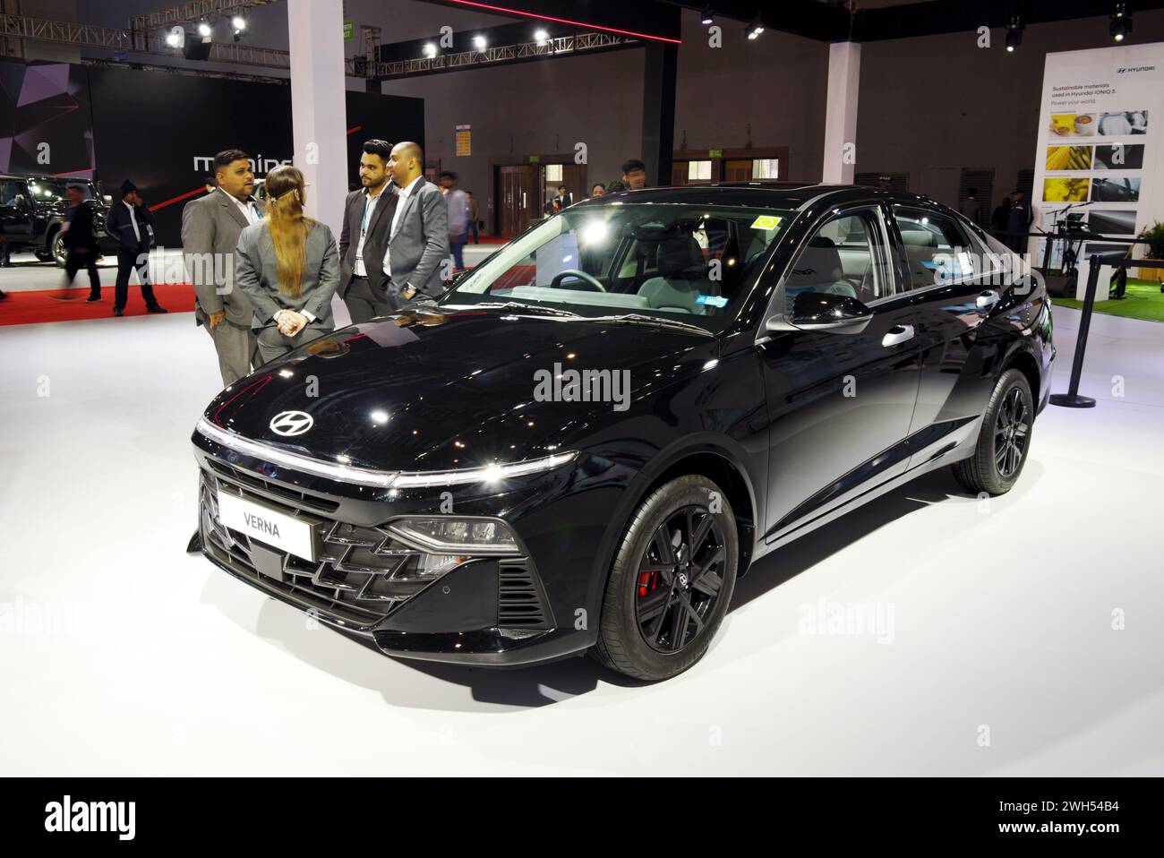 New Delhi - February 1, 2024: Hyundai Verna car is on display at Bharat ...