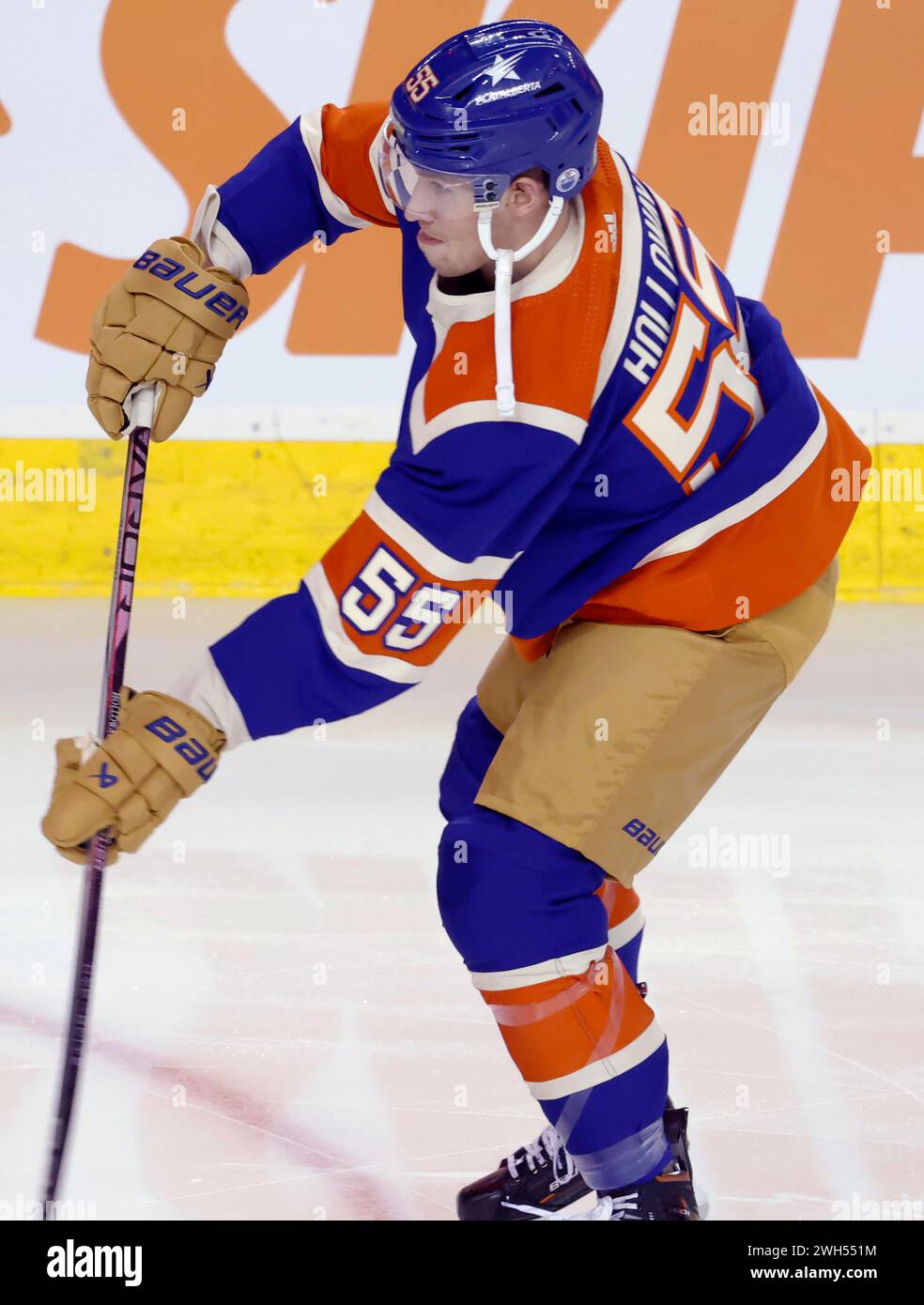 NHL profile photo on Edmonton Oilers player Dylan Holloway at a game ...