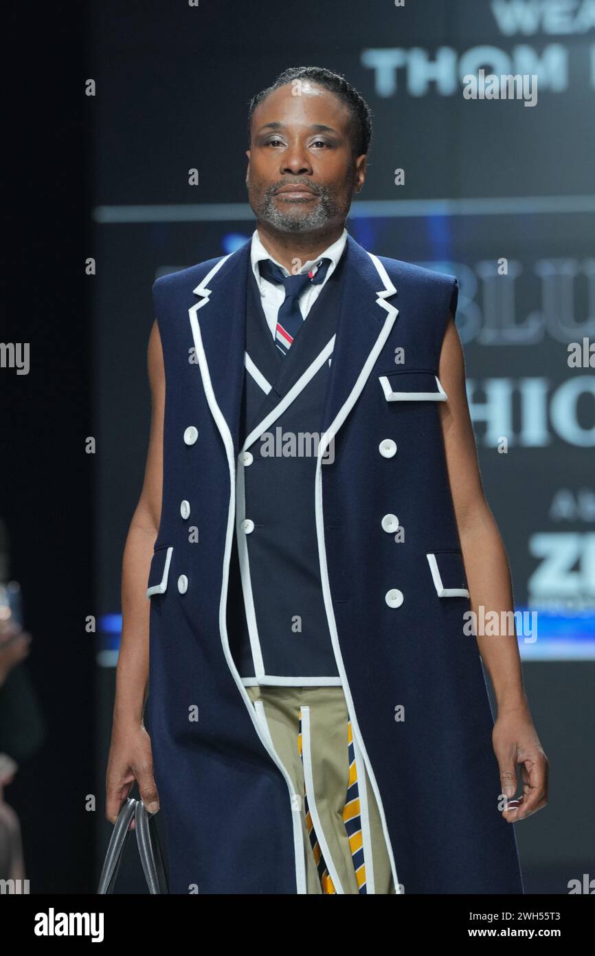 Billy Porter wearing dress by Thom Browne walks runway for The Blue ...