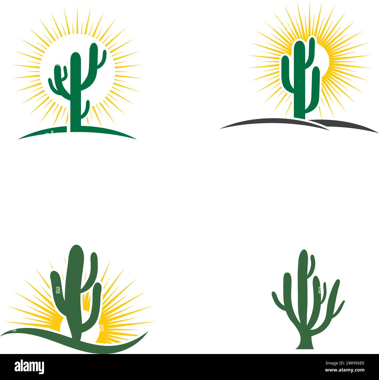 Cactus Icon Logo template vector illustration Stock Vector Image & Art ...