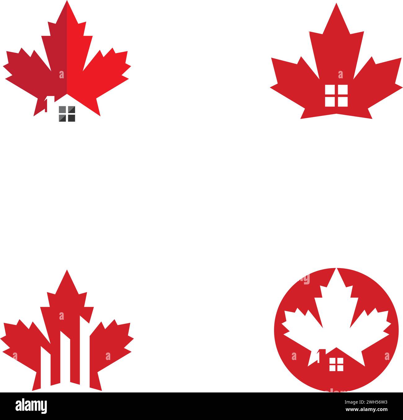 Orange watercolor maple leaf Stock Vector Images - Alamy