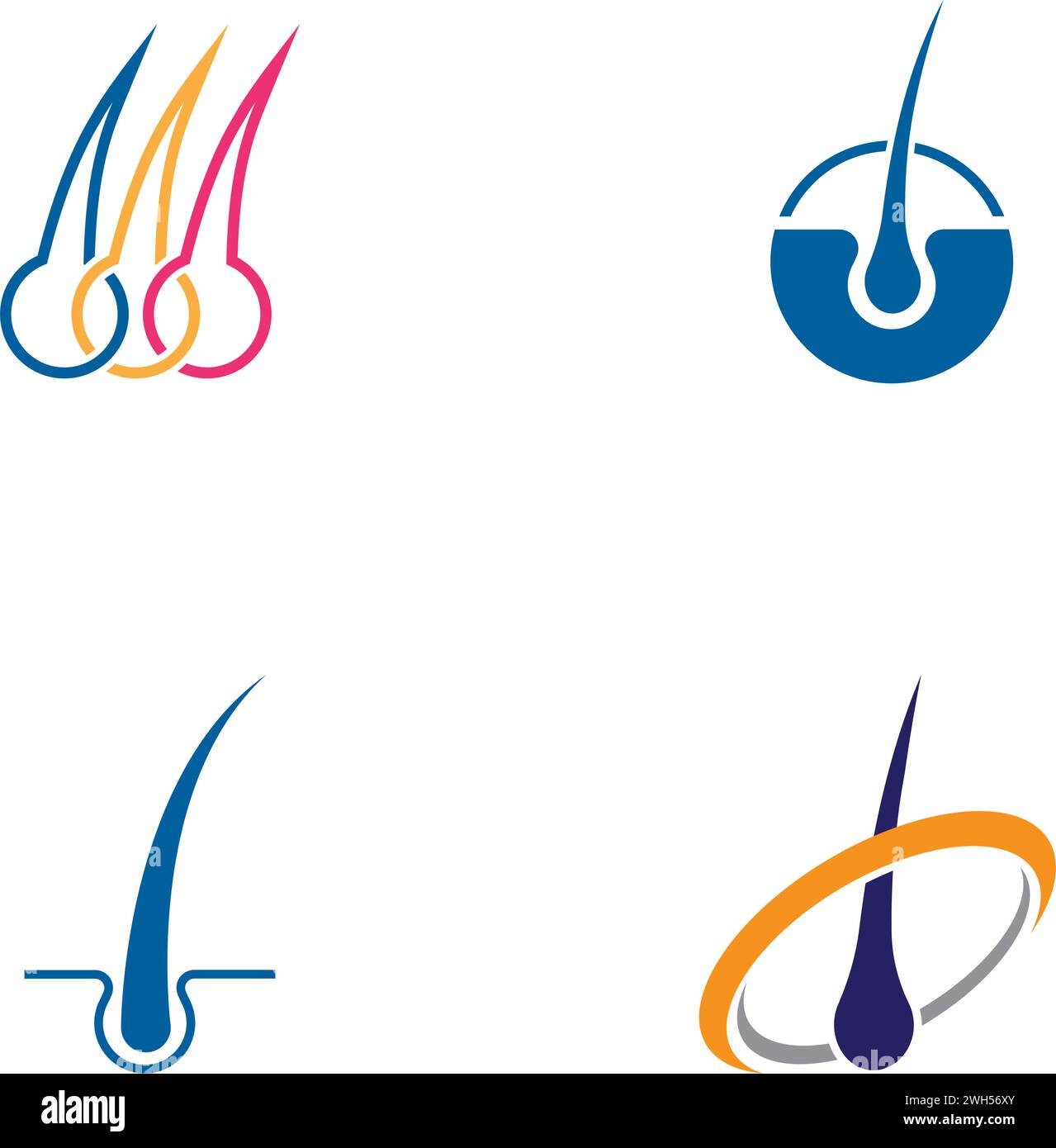 Hair treatment logo Stock Vector Images - Alamy