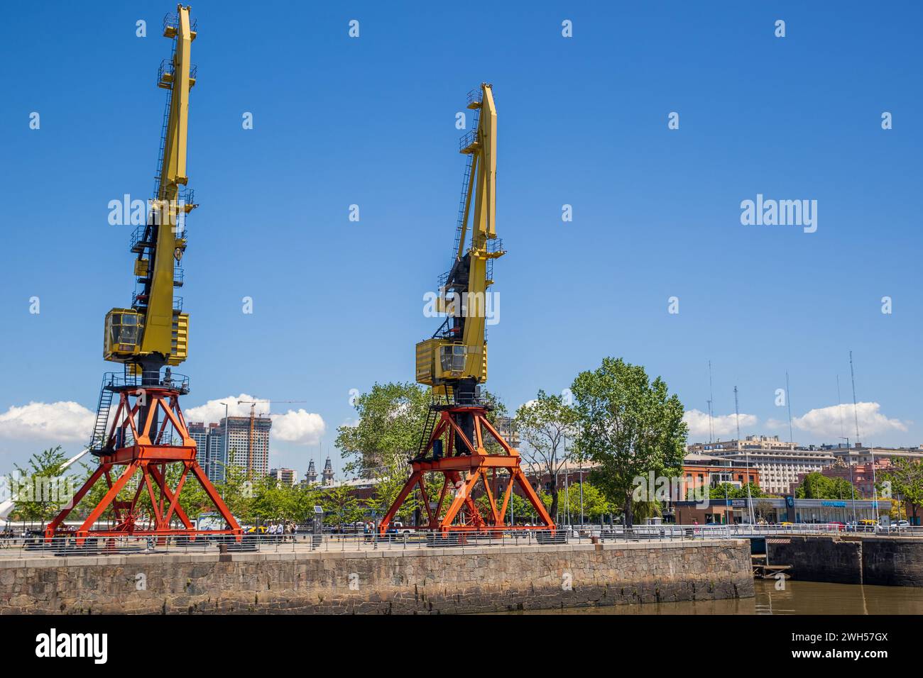 Historic cranes, Puerto Madero, Buenos Aires, Argentina, Tuesday ...