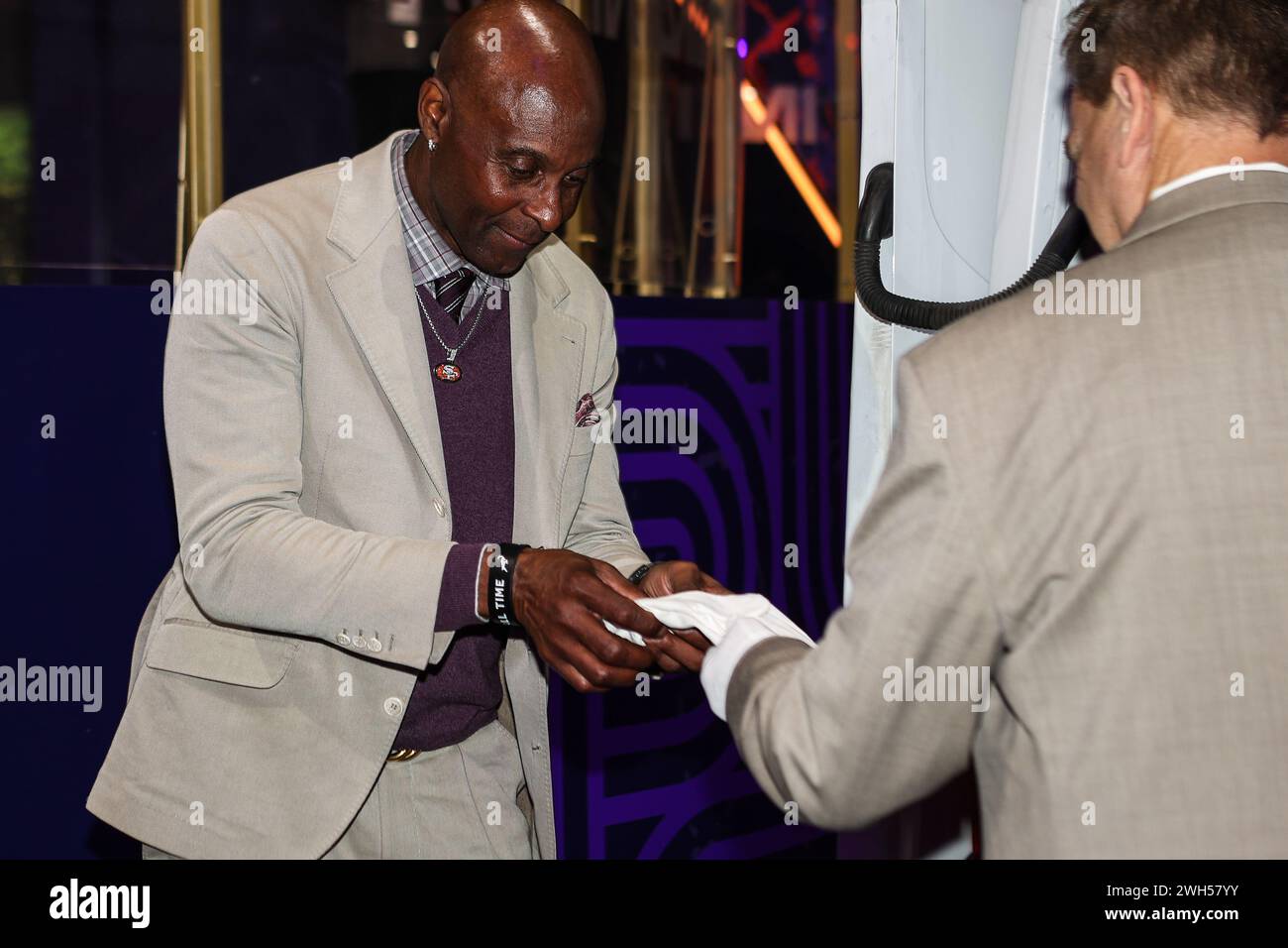 Las Vegas, NV, USA. 07th Feb, 2024. NFL Hall of Fame member Jerry Rice ...