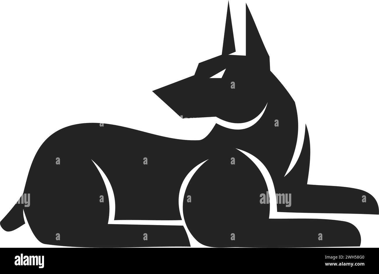 Doberman Logo template Isolated. Brand Identity. Icon Abstract Vector ...