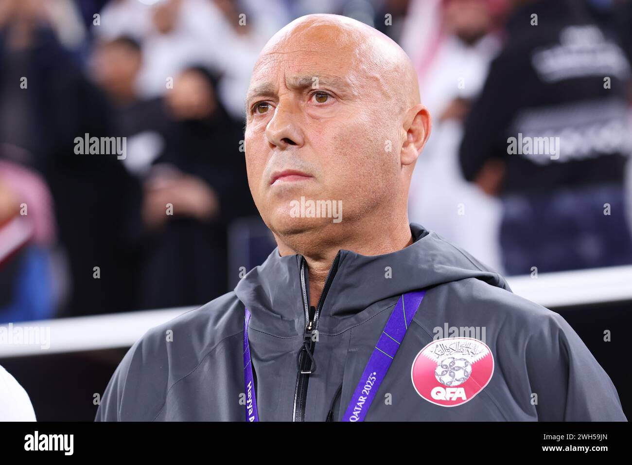 Doha, Qatar. 7th Feb, 2024. Tintin Marquez head coach (QAT) Football ...