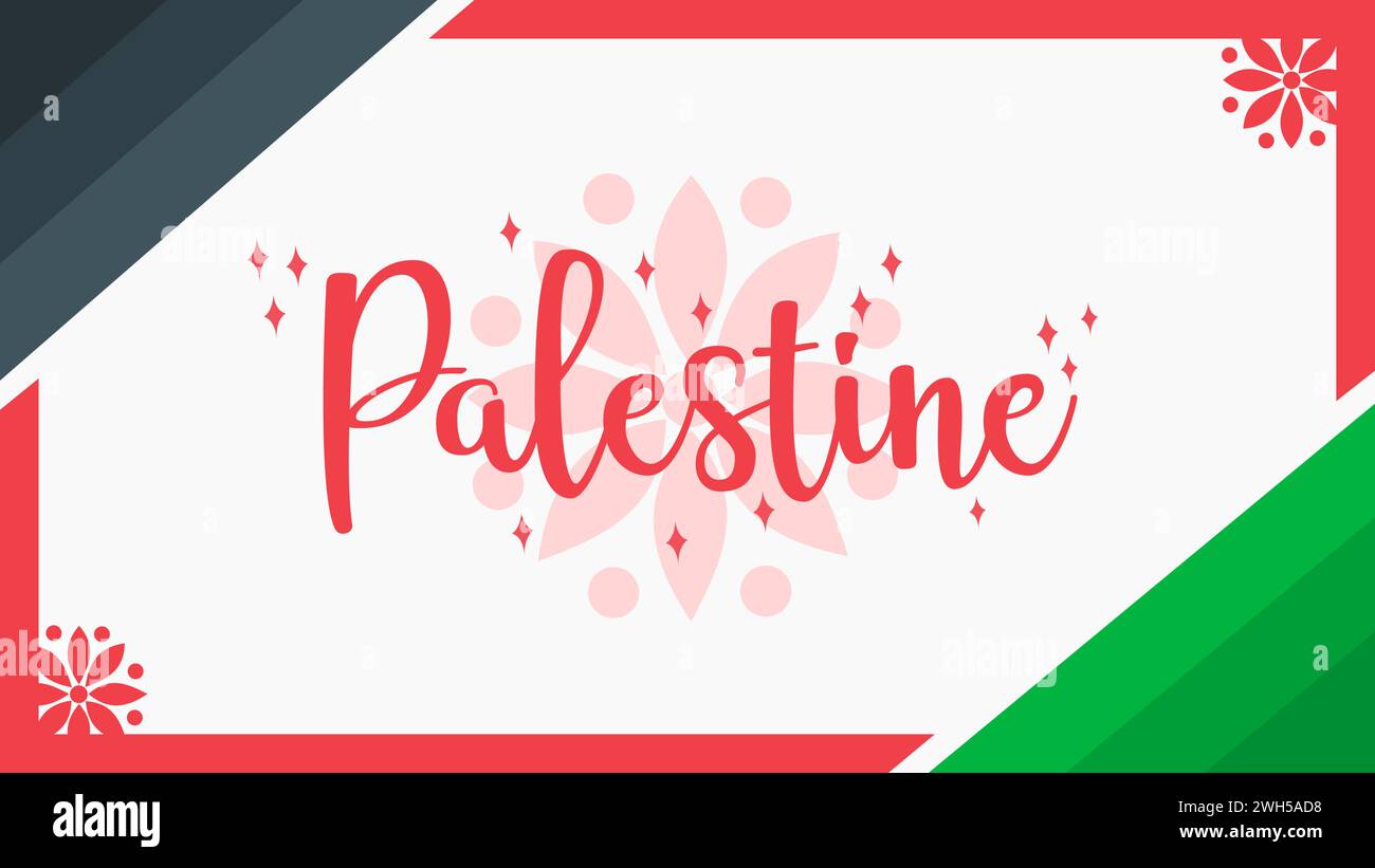 Palestine Flag Themed Banner Background with Typography Stock Vector ...