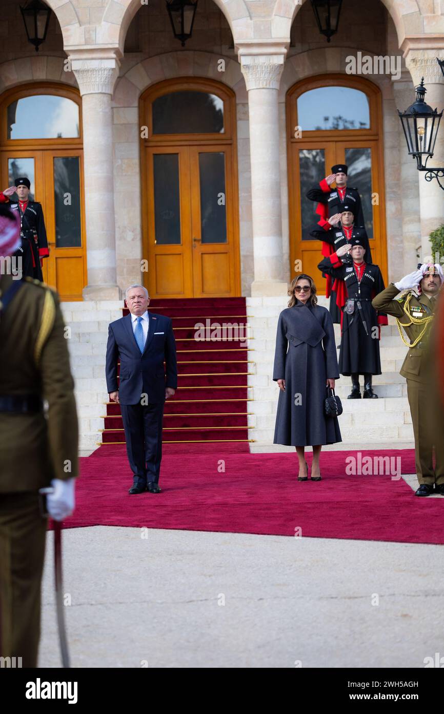Amman, Jordan. 07th Feb, 2024. King Abdullah II of Jordan and Queen ...