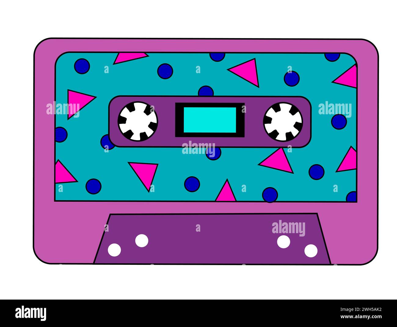 Retro vintage audio music cassette with magnetic tape. Abstract design ...