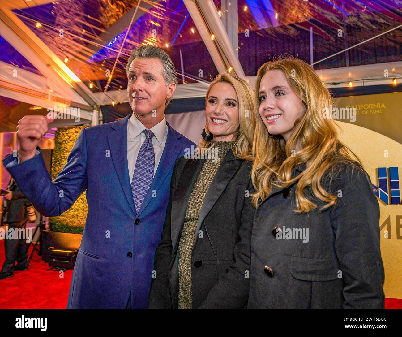 Governor Gavin Newsom with First Partner Jennifer Siebel and daughter ...
