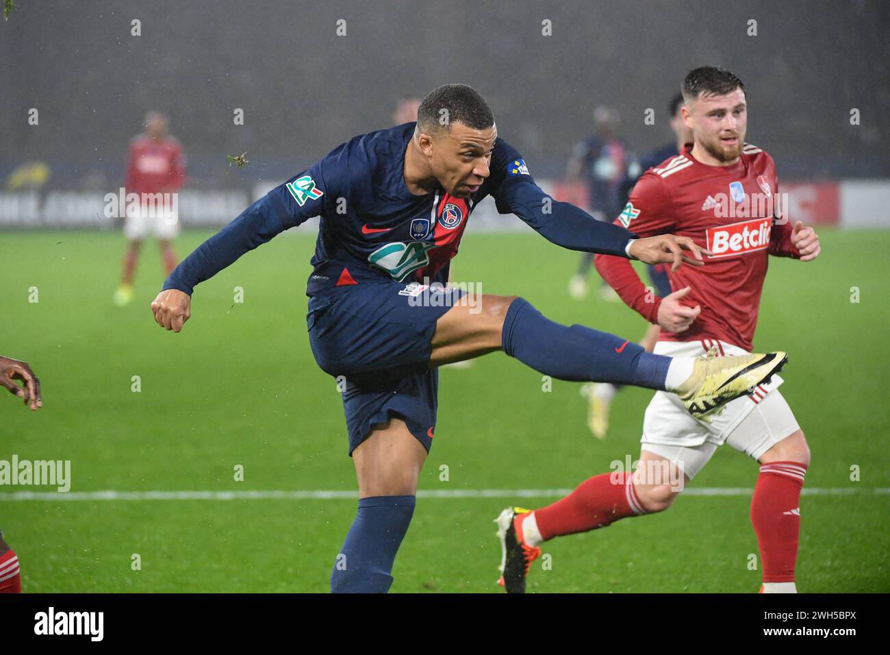 Paris, France. 07th Feb, 2024. Kylian Mbappe during the French Cup ...