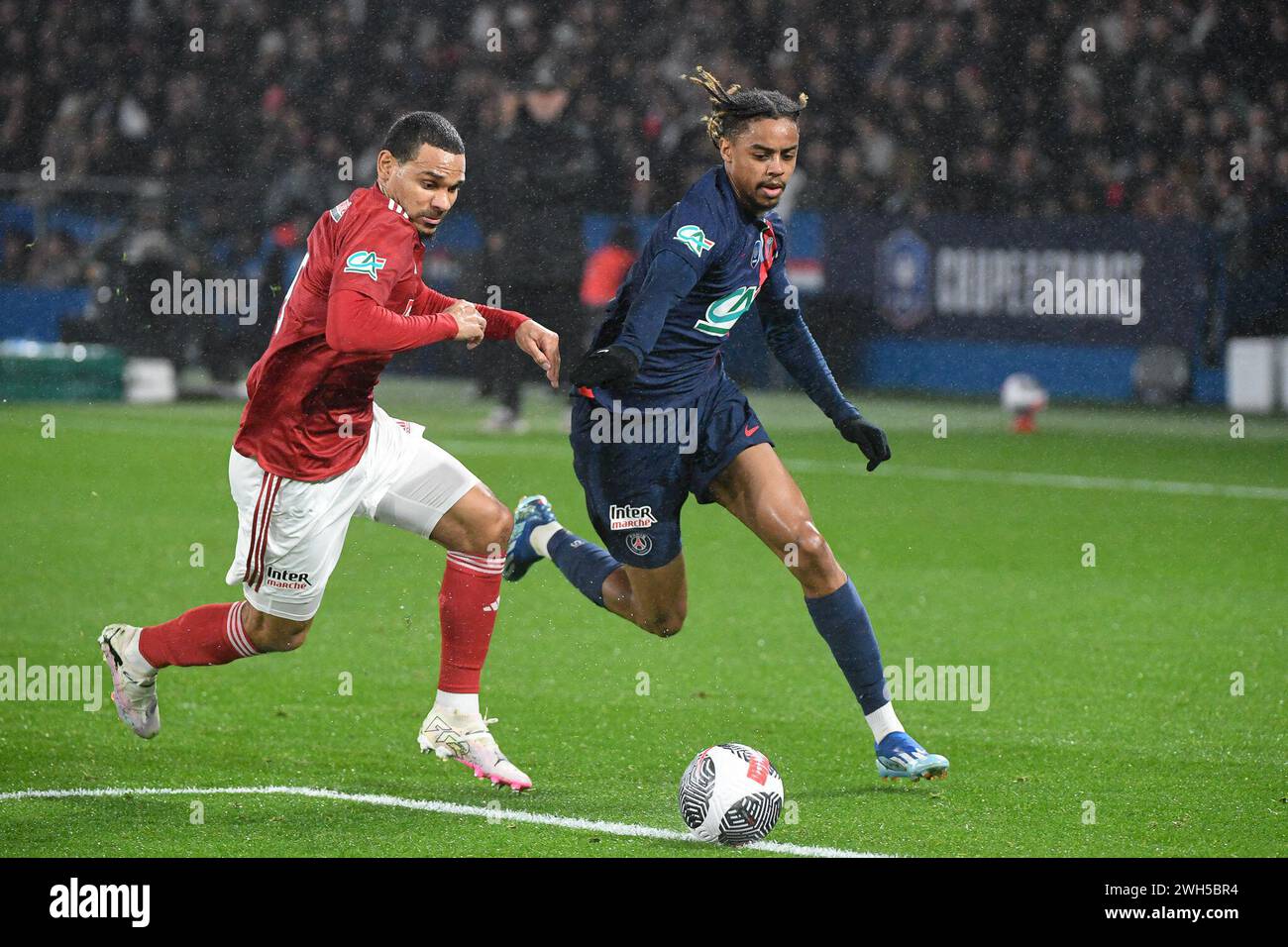 Paris, France. 07th Feb, 2024. Bradley Barcola during the French Cup ...