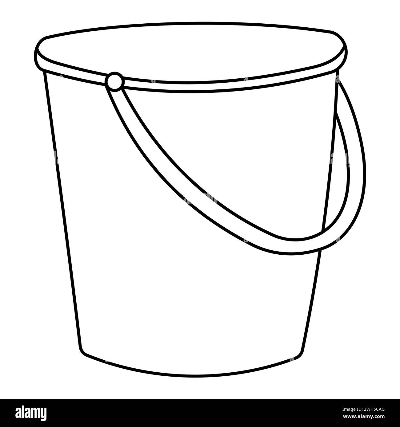 bucket gardening container water icon element object line doodle ...