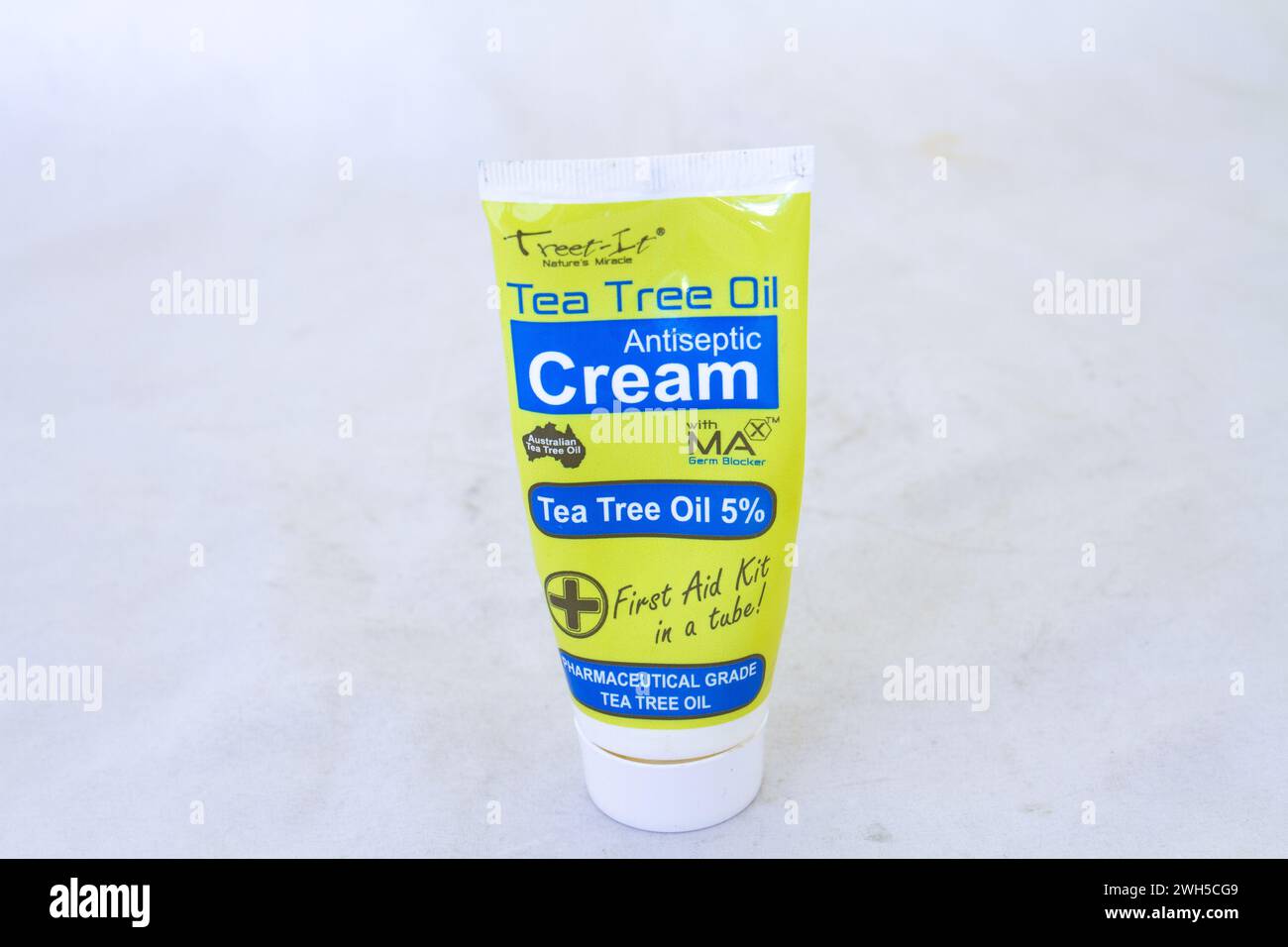 Johannesburg, South Africa - a tube of tea tree oil antiseptic cream ...