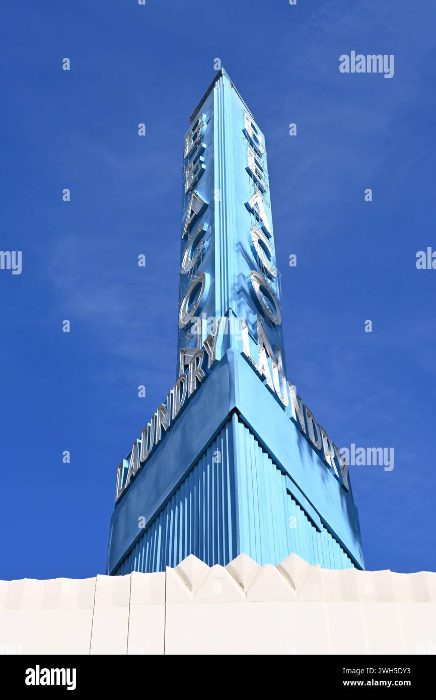 CULVER CITY, CALIFORNIA - 28 JAN 2024: The Beacon Laundry sign at the ...