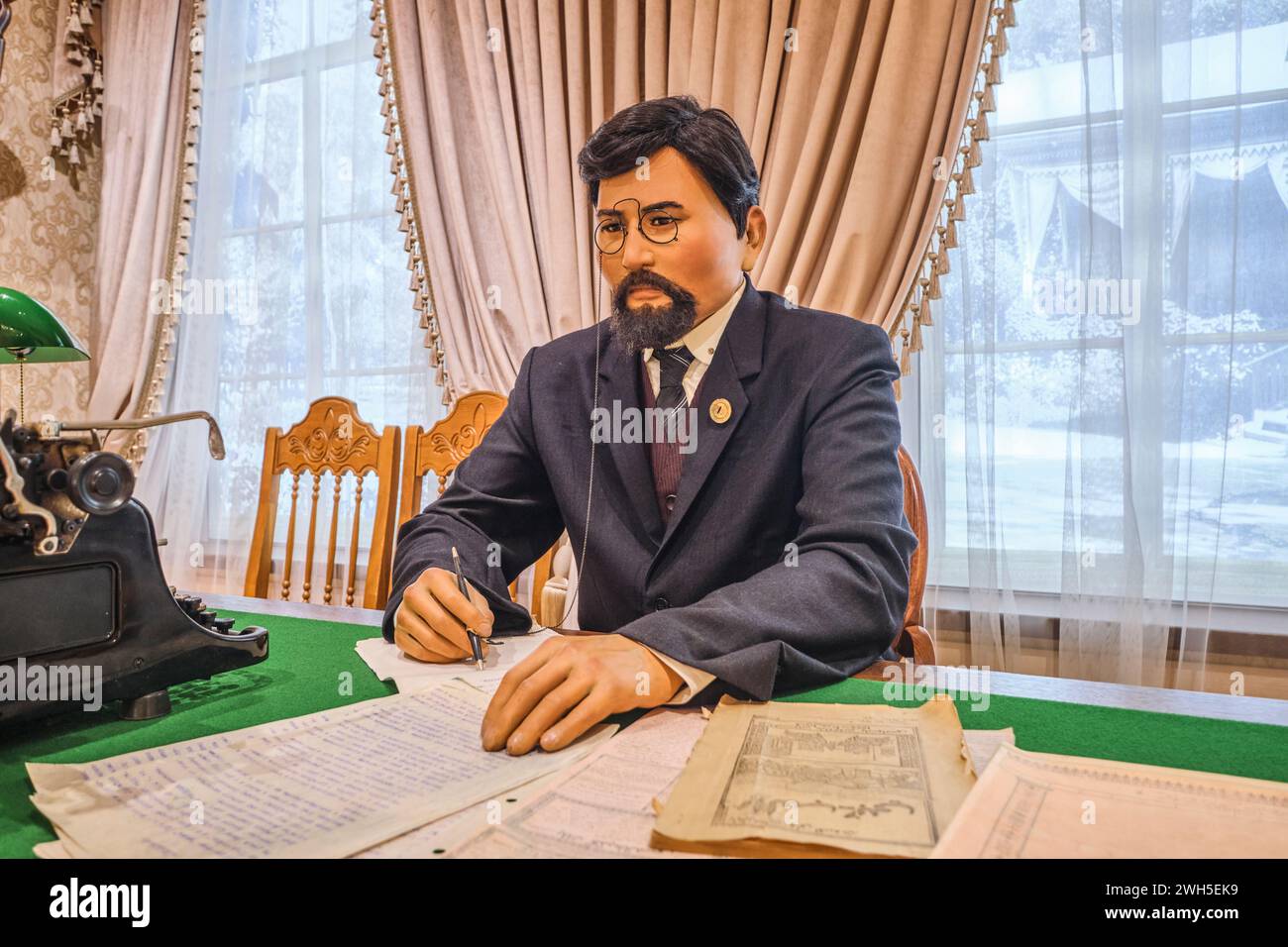 A recreation of the slain, executed expert on Kazakh grammer, alphabet ...