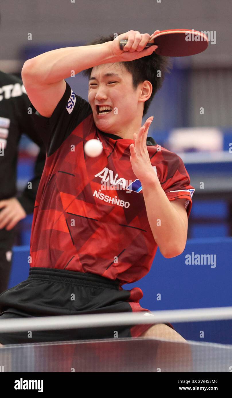 Tomokazu Harimoto of Japan participates in a training in Tokyo on ...