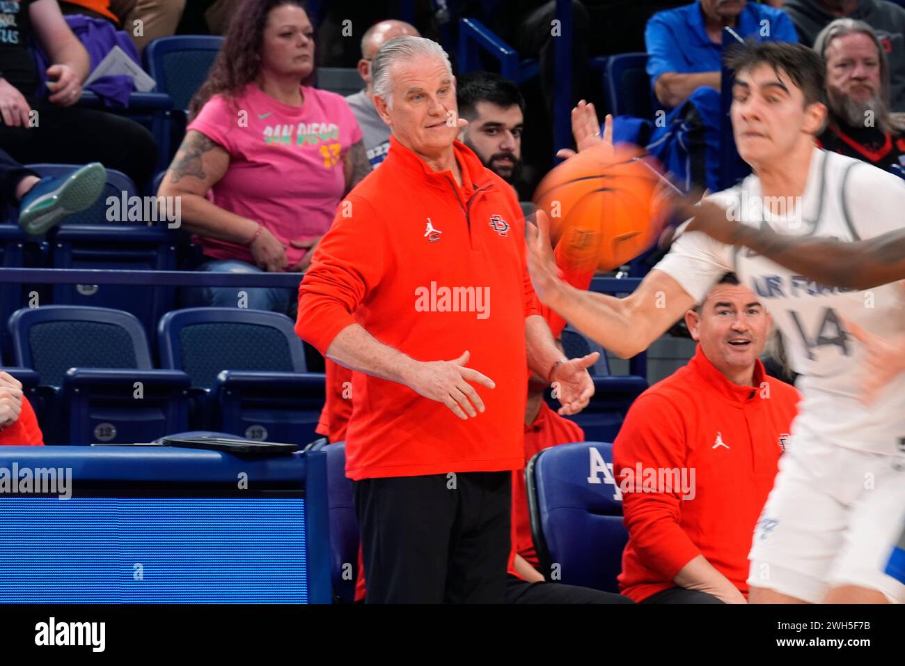 San Diego State head coach Brian Dutcher in the first half of an NCAA ...