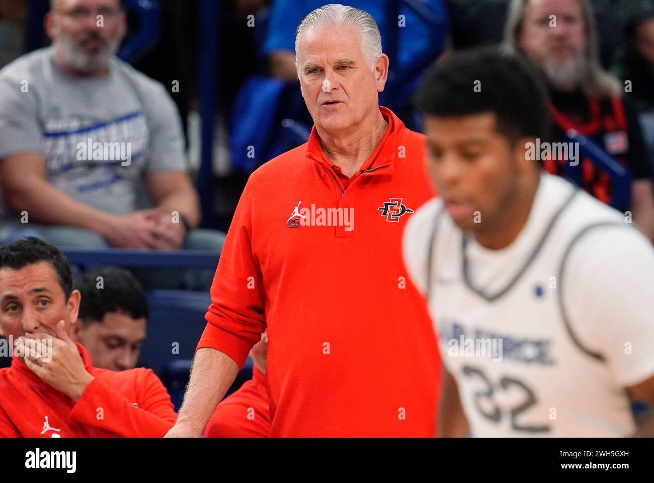 San Diego State head coach Brian Dutcher in the second half of an NCAA ...